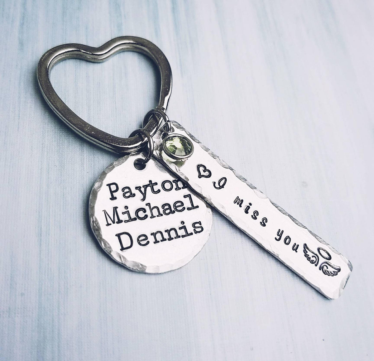 Personalized Memorial Keychain - Hand Stamped Key Chain - Until we mee ...