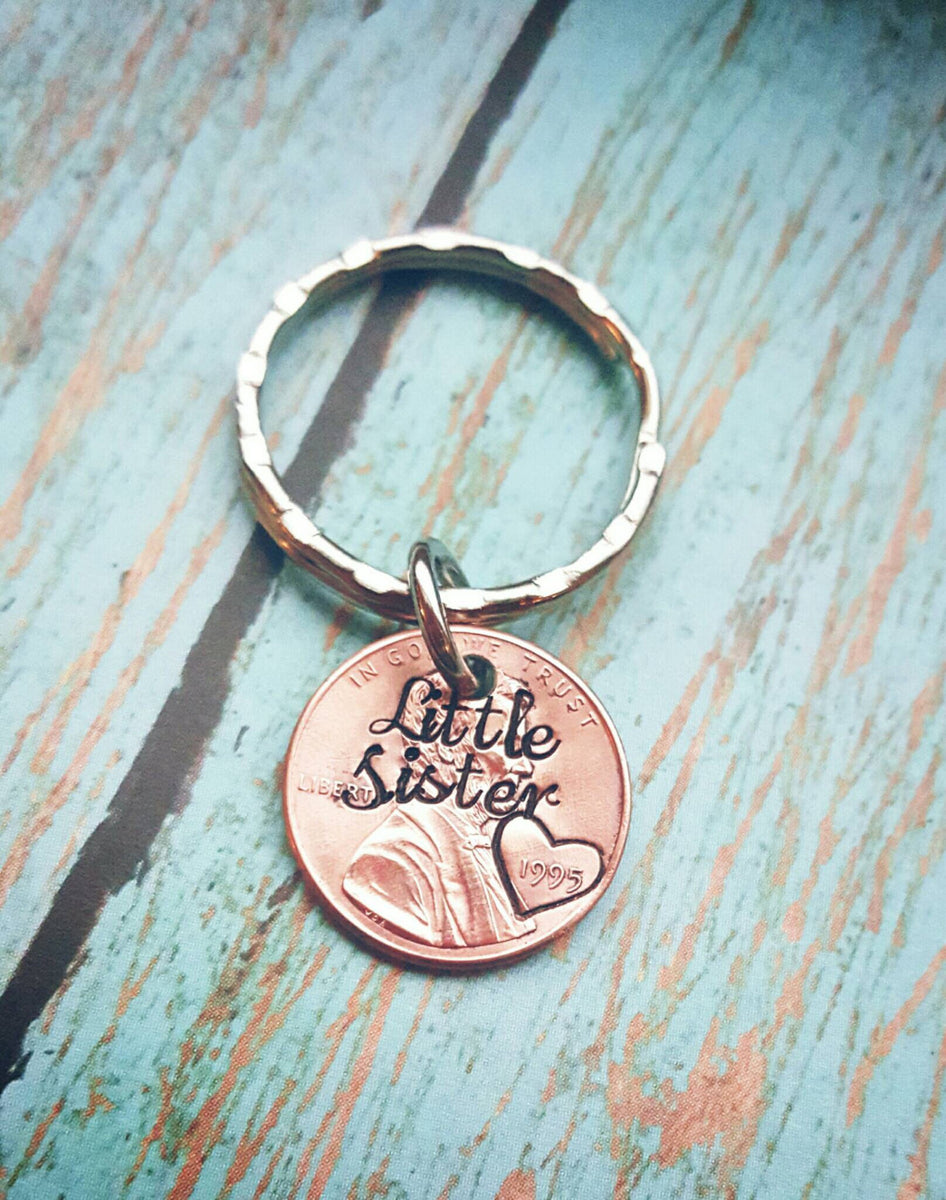 Big Sister Little Sister Penny Keychain SET - Choose the year sisters ...